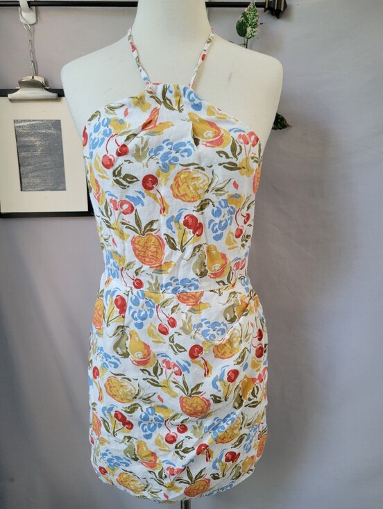 Reformation | Dresses | Reformation Dory Linen Halter Mini Dress Fruit ...